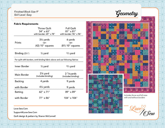 Geometry Quilt Pattern – Love Sew